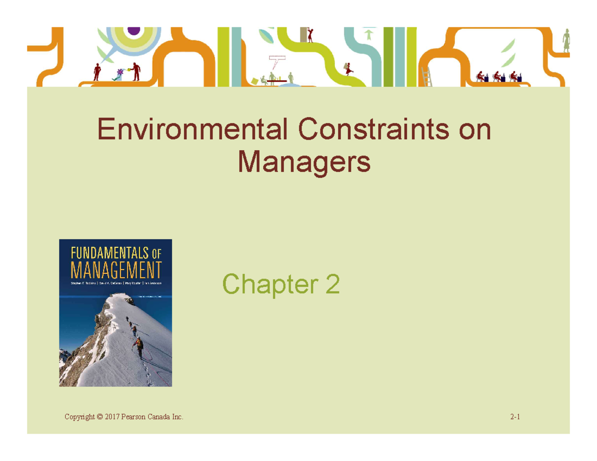 CH2 - Environmental Constraints on Managers - Chapter 2 Environmental ...