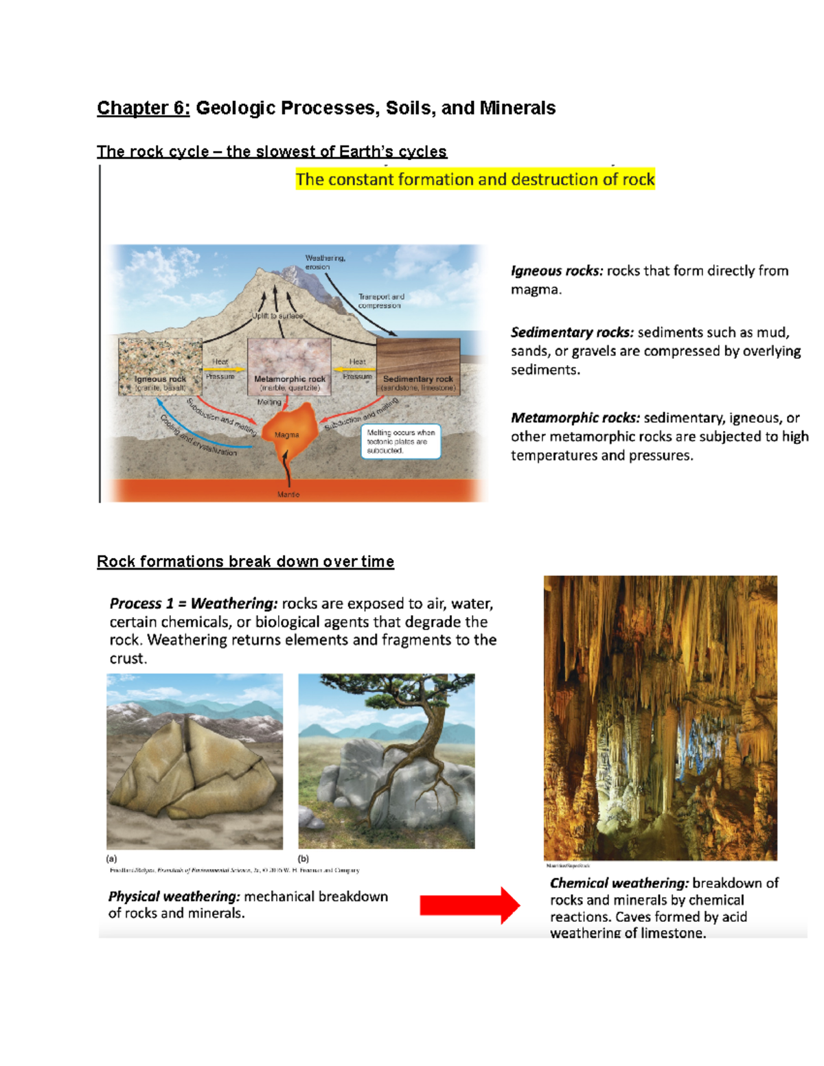 NRE Module 3 Notes - Chapter 6: Geologic Processes, Soils, and Minerals ...