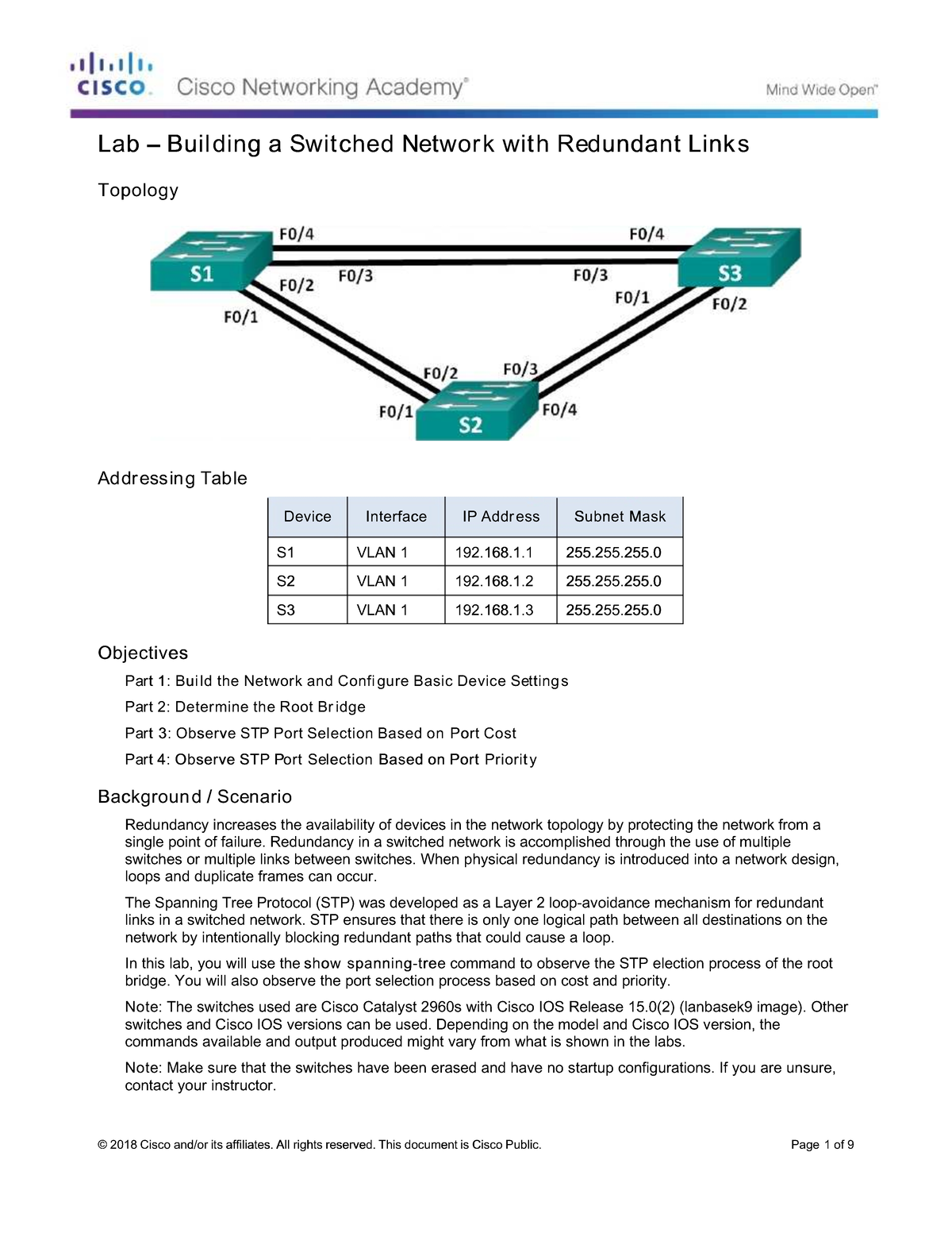 3.1 - this this the lab manual of lab 3.1.2.12 of routing and switching ...
