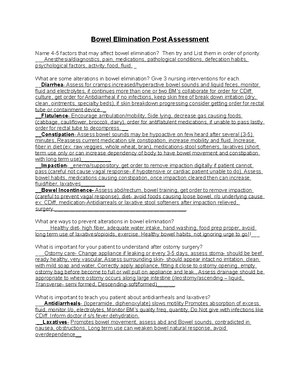 ATI+elimination+review+jh - A nurse is implementing a bowel training ...