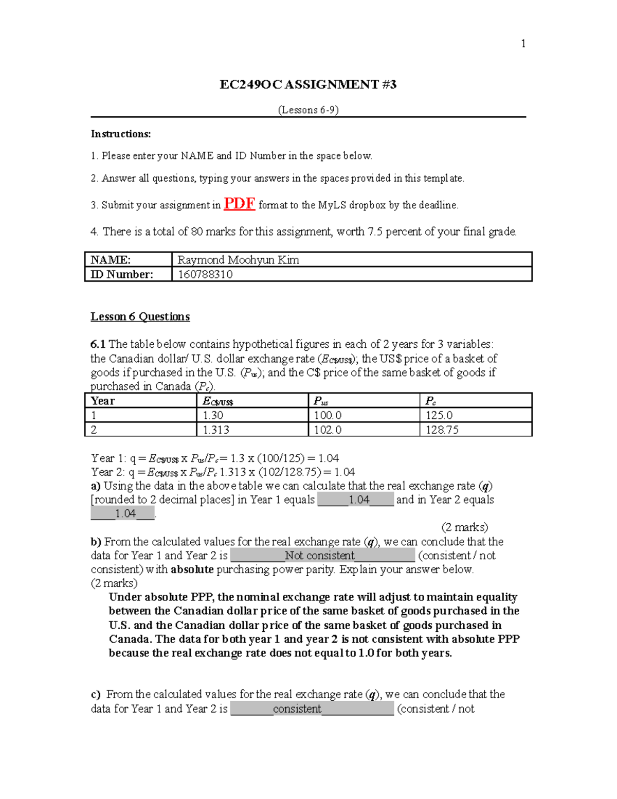 EC249OC - Assignment 3 - W2021 - EC 249 - WLU - Studocu