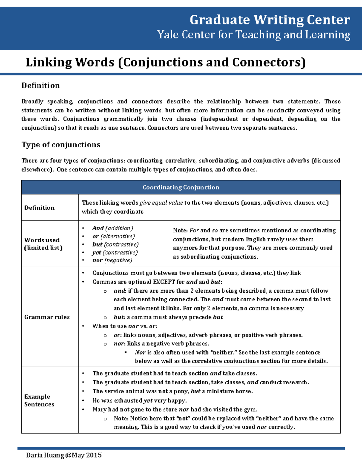 Reading 2 Connectors - Definition Broadly speaking, conjunctions and ...