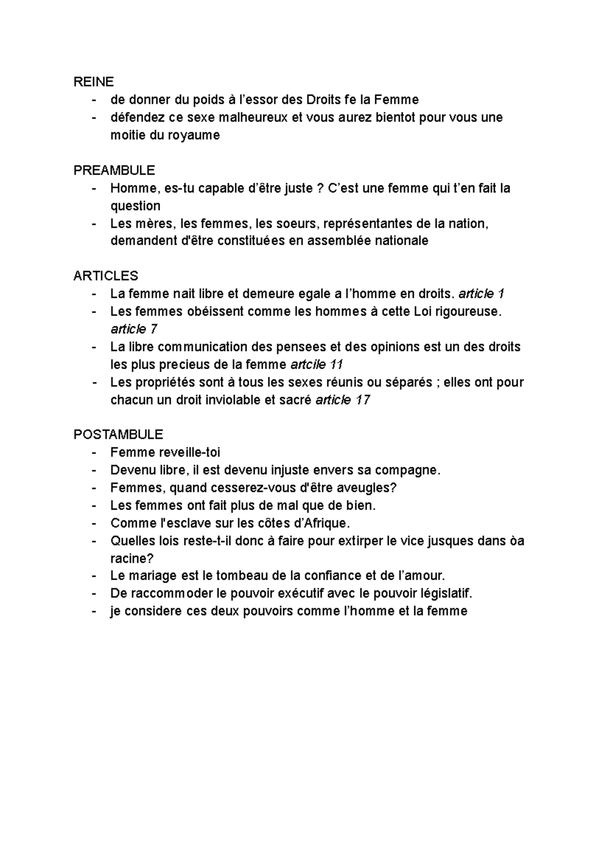 Citations Olympe de Gouges - Documenti Google - REINE de donner du ...