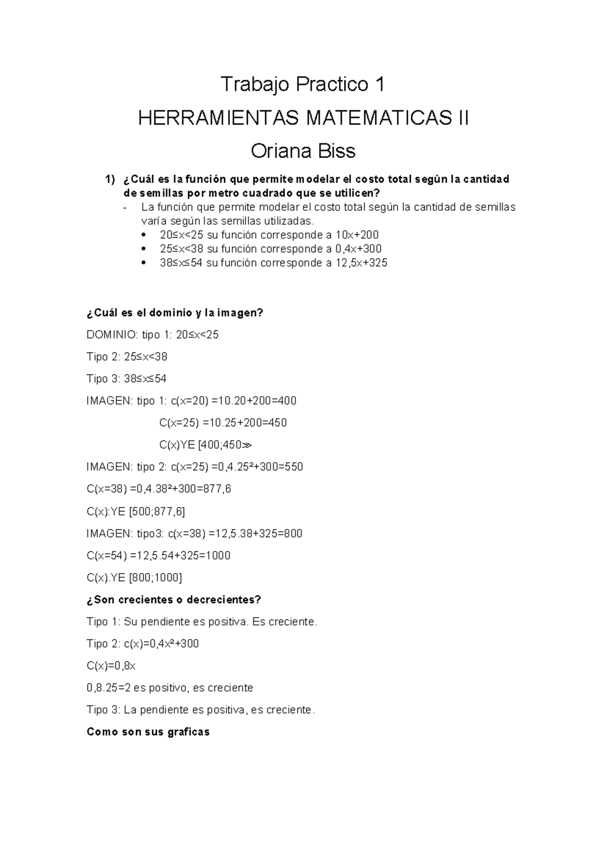 Herramientas Matematicas II - TP 1 - Trabajo Practico 1 HERRAMIENTAS ...