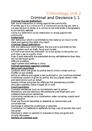 Unit 3: Crime scene to courtroom - Unit 3: Crime scene to courtroom AC1 - Evaluate the ...