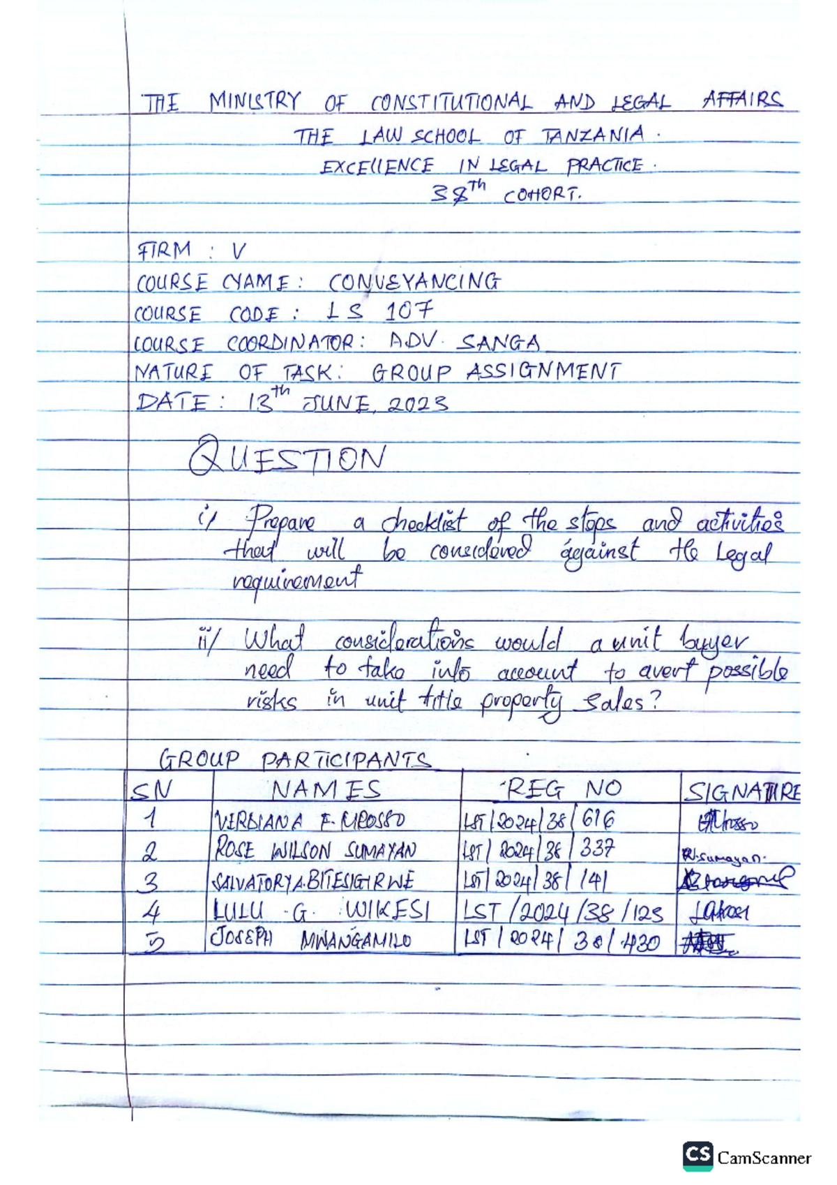 Group 2 Day 4 Group assignment - THE MINISTRY OF CONSTITUTIONAL AND ...