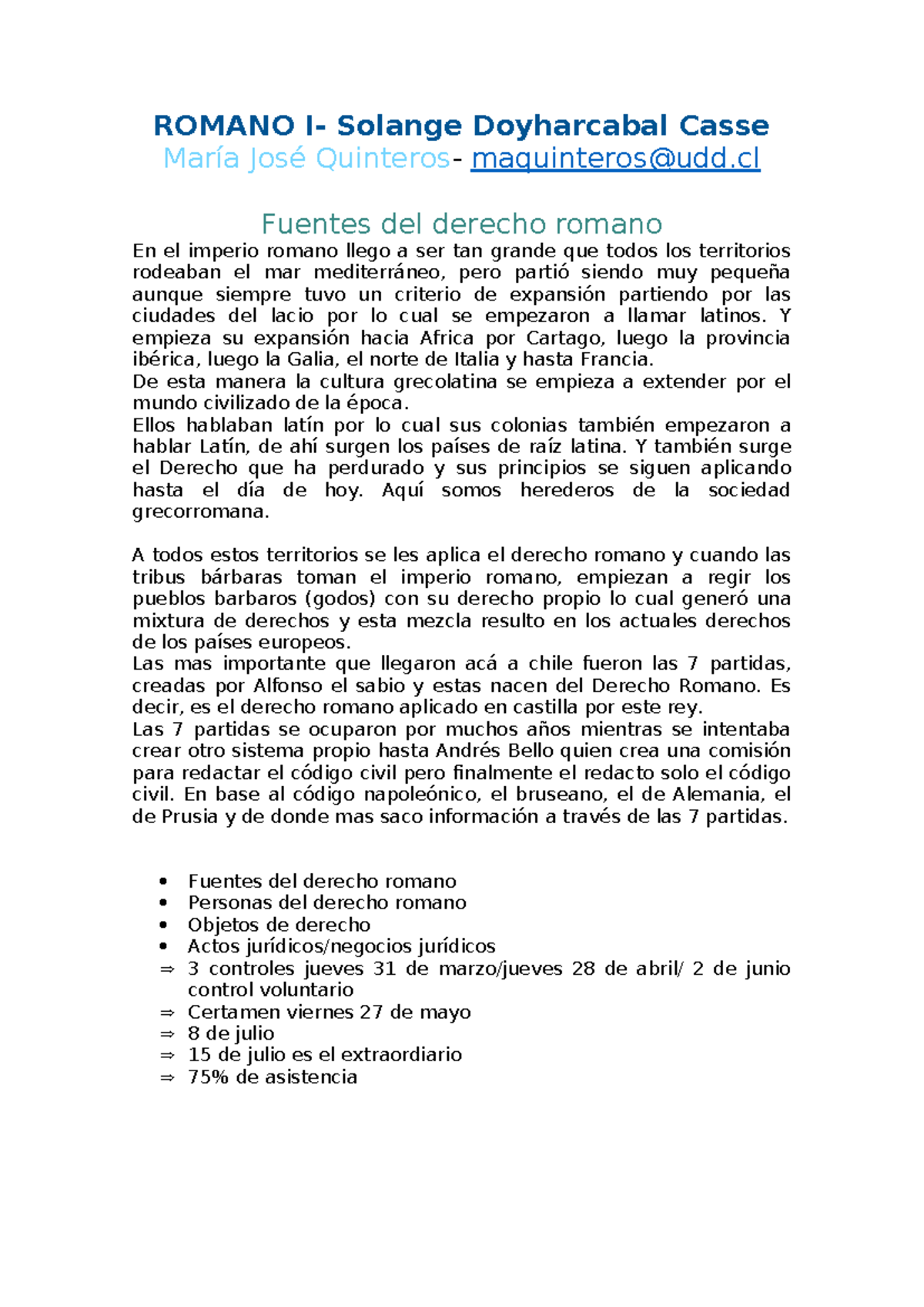 Romano I solange - Apuntes completos - ROMANO I- Solange Doyharcabal ...