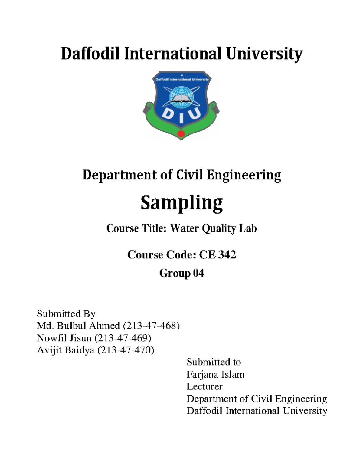 Group 4 Sample Report - Daffodil International University Department of ...