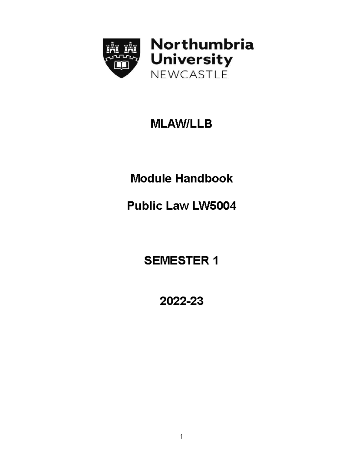Public Law Handbook 2022 - 1 MLAW/LLB Module Handbook Public Law LW ...