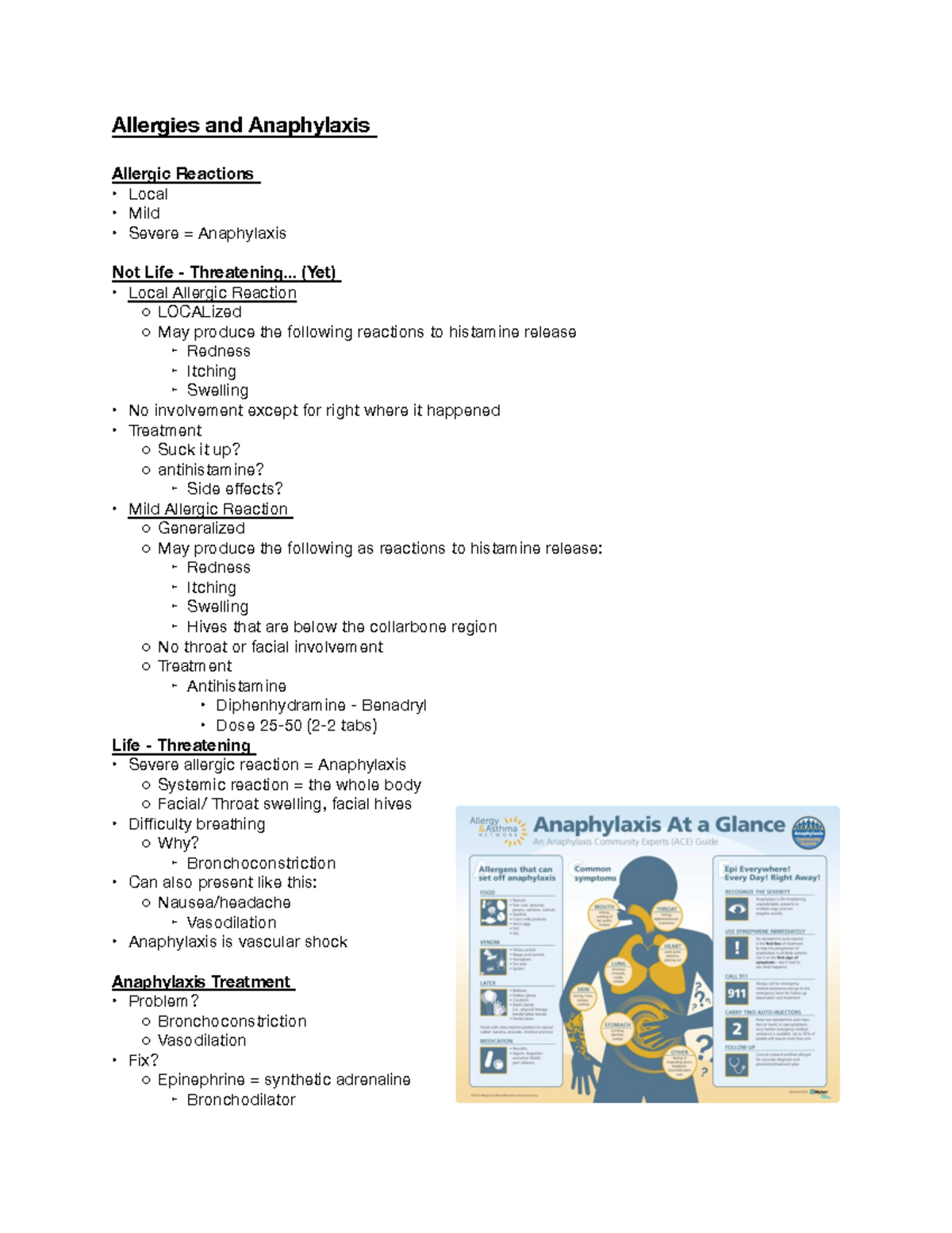 Allergies/Anaphylaxis - Allergies and Anaphylaxis Allergic Reactions ...