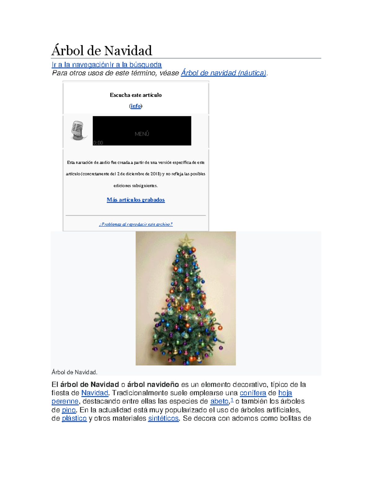 Árbol de Navidad - Historia para niños - Árbol de Navidad Ir a la ...