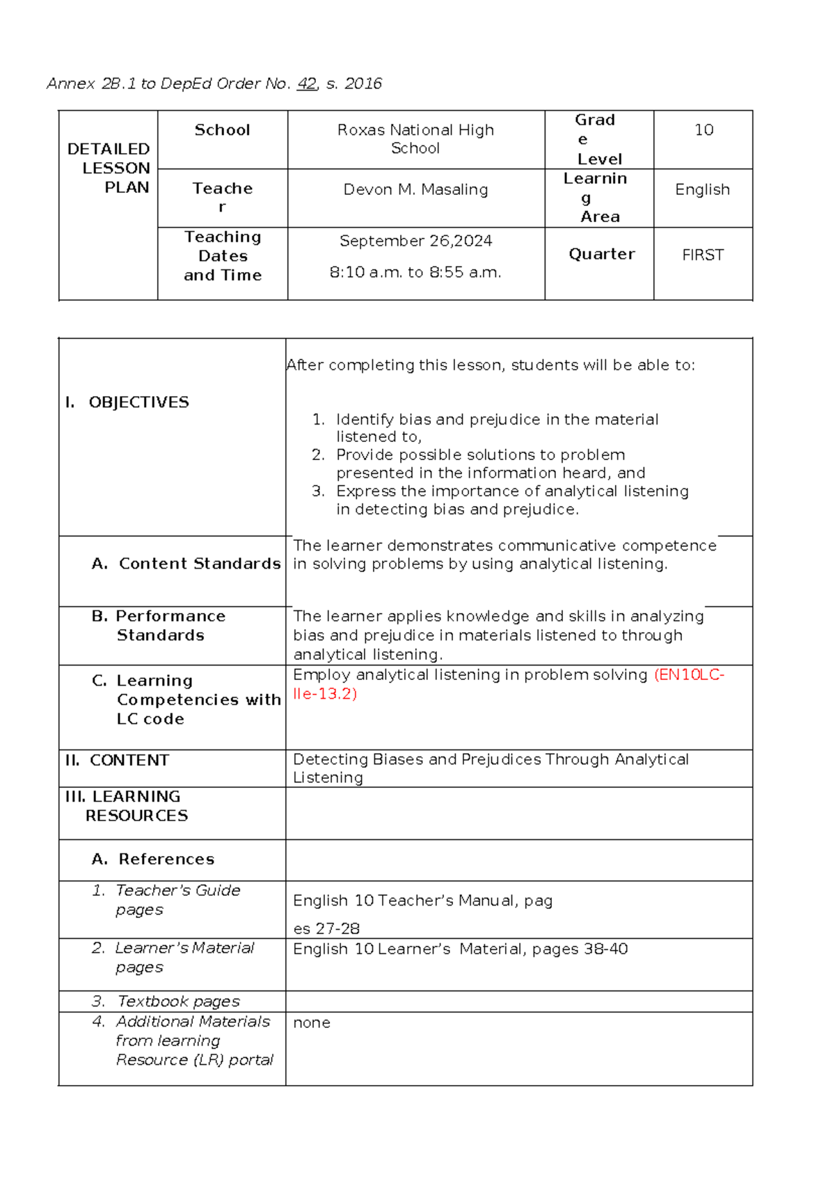 Third Teaching Demo 2023-2024 - Annex 2B to DepEd Order No. 42 , s ...