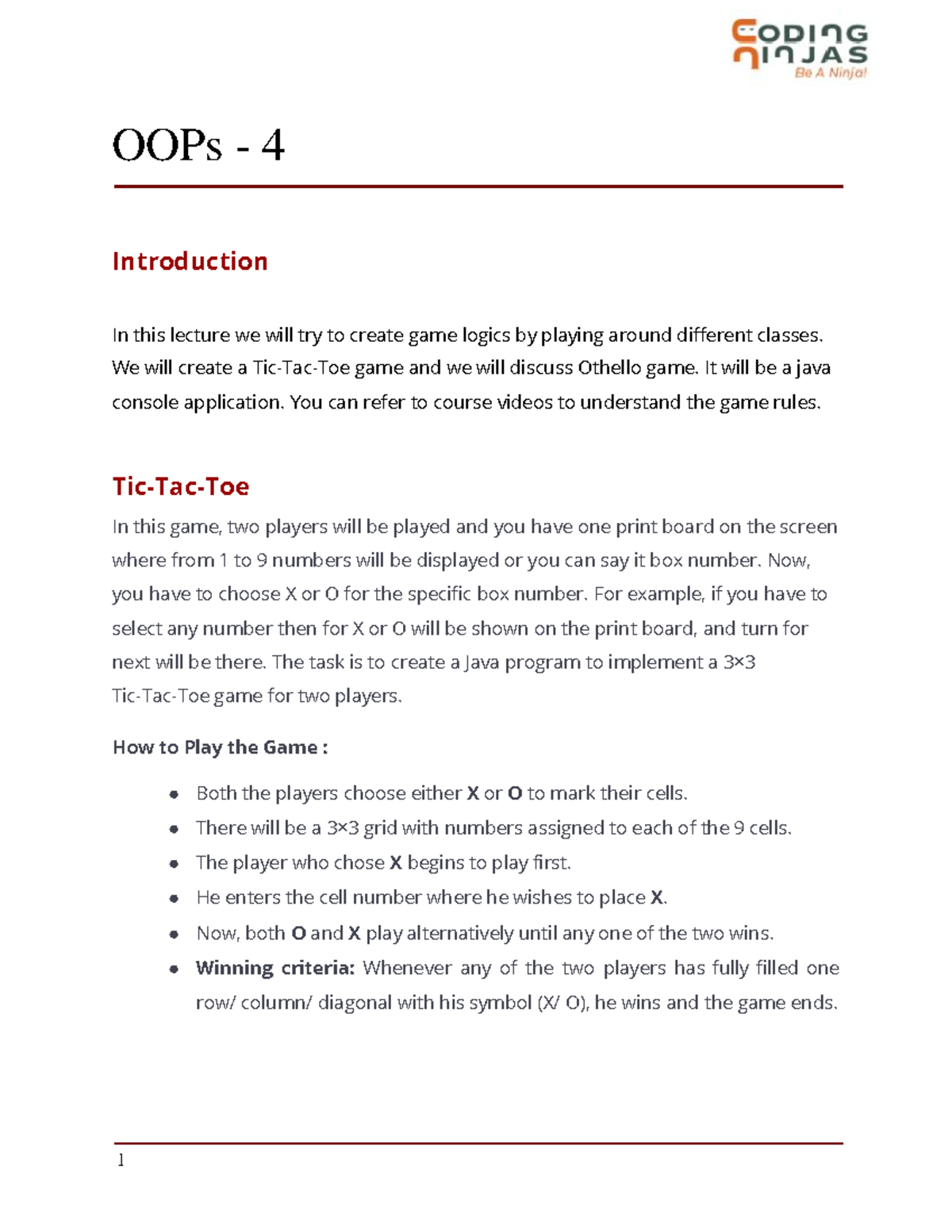 OOPS4 - oops notes for study - OOPs - 4 Introduction In this lecture we ...