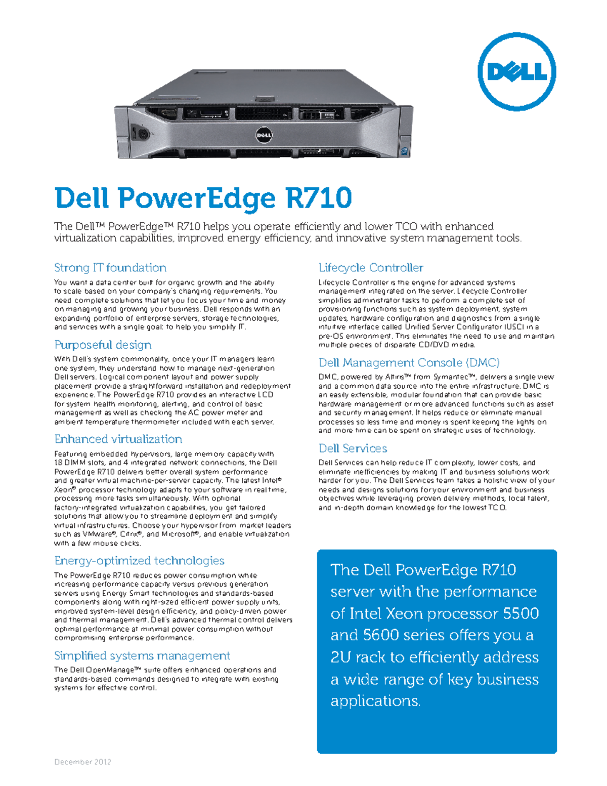 R710-Spec Sheet - Strong IT foundation You want a data center built for ...