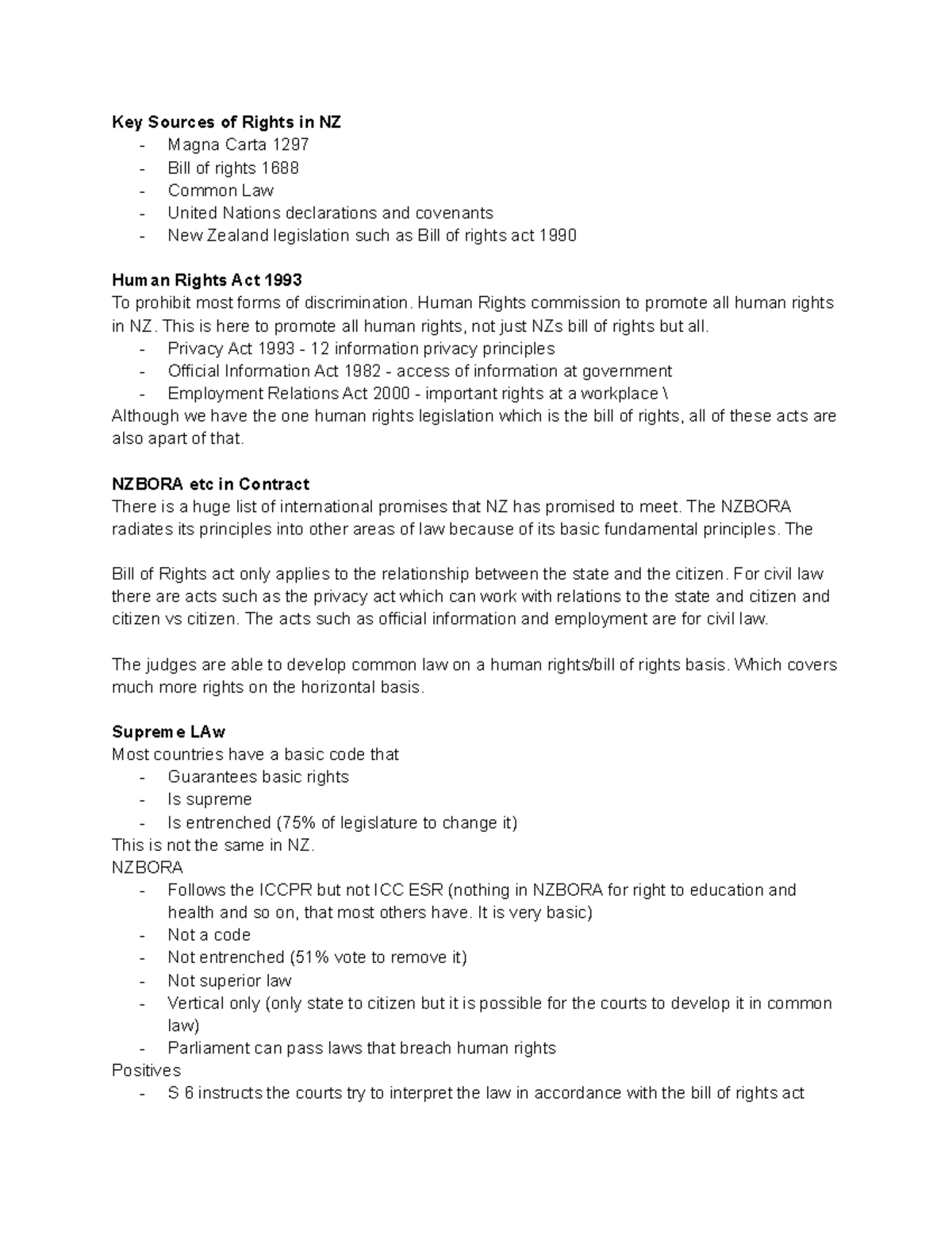 4. L16 Rights in New Zealand - Key Sources of Rights in NZ - Magna ...