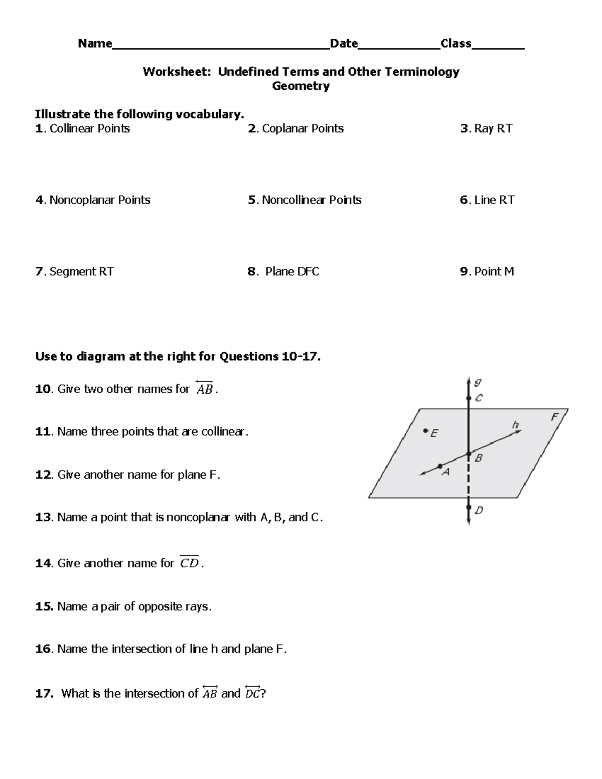 WS Terminology in Geometry - Name_____________________________Date ...