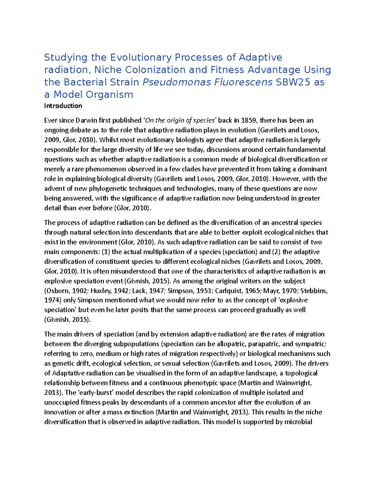 PoE - Scientific report by Gagandeep Singh - Studying the Evolutionary ...