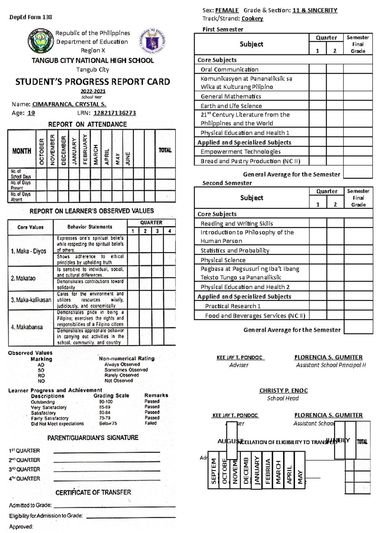 CARD-new - Card - RDepEd Form 138 Republic of the Philippines ...