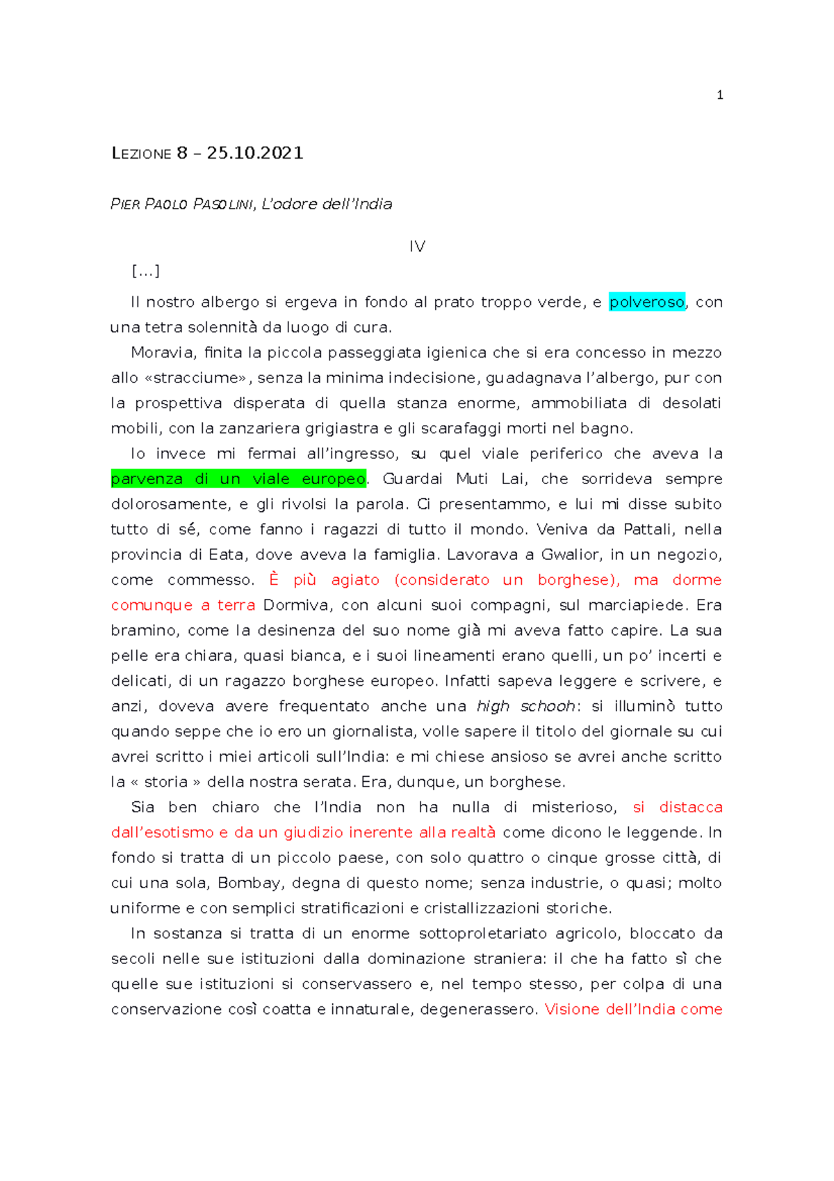 Testo 25 e 8-10-21 jbjnj jbjjnjbj jbjbjb j - LEZIONE 8 – 25. PIER PAOLO ...