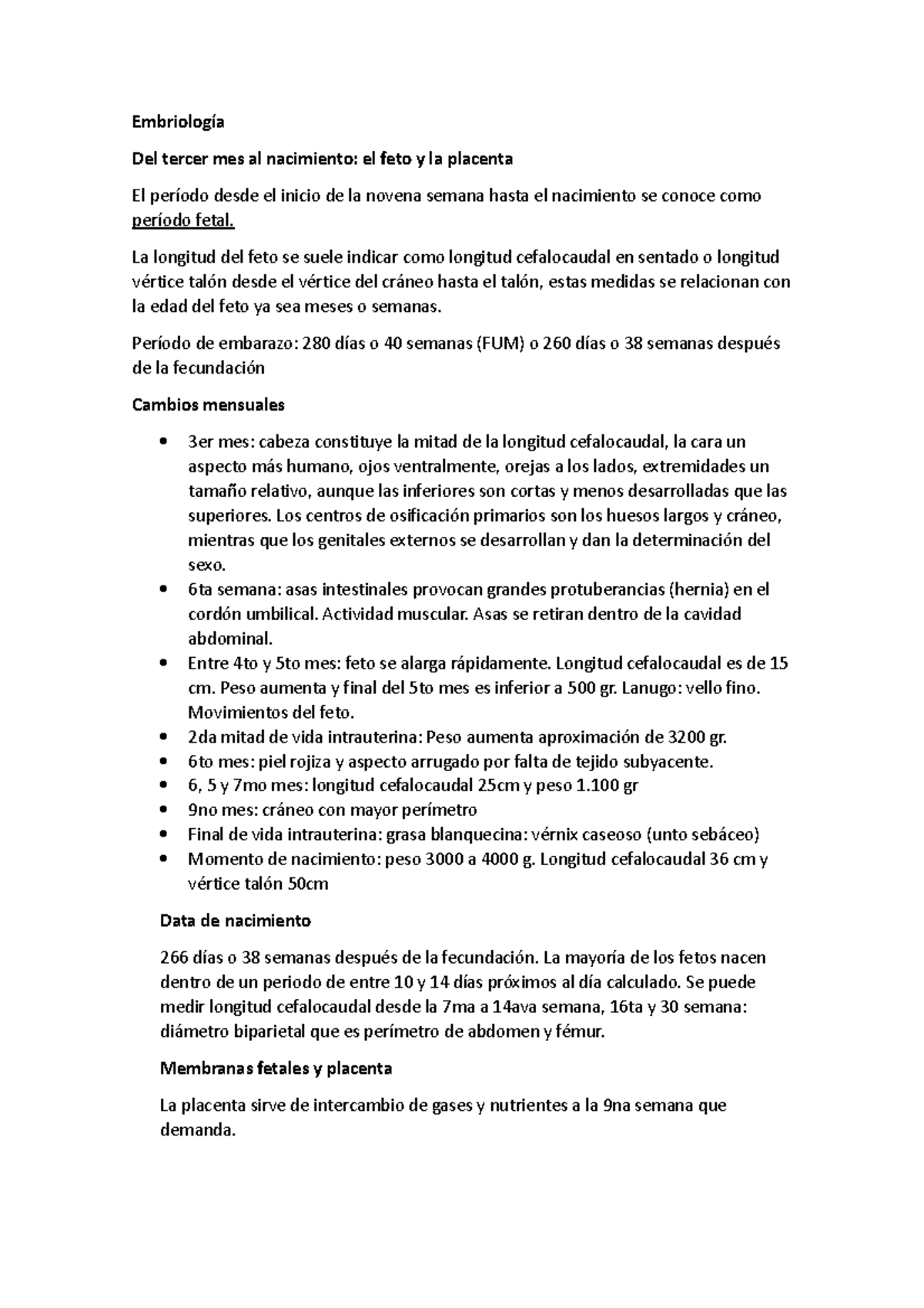 Embrio Placenta, SR, SD - Embriología Del tercer mes al nacimiento: el ...