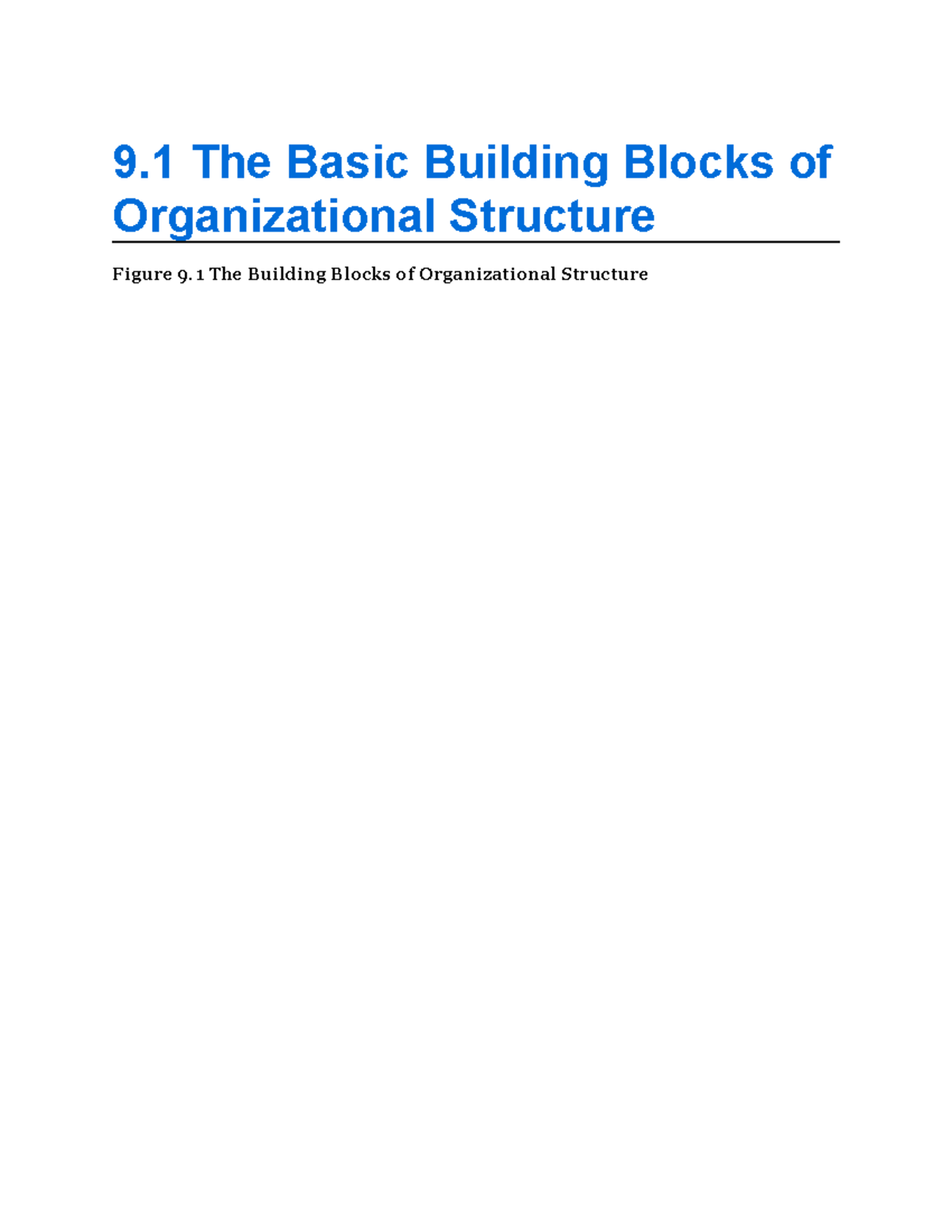 9.1 The Basic Building Blocks of Organizational Structure - C., Bauer ...