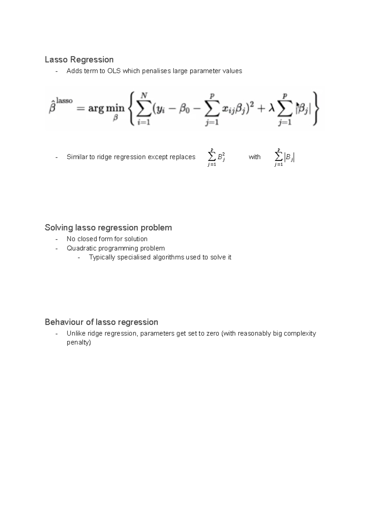 211025 - Week 4 - Lasso Regression - Lasso Regression Adds term to OLS ...