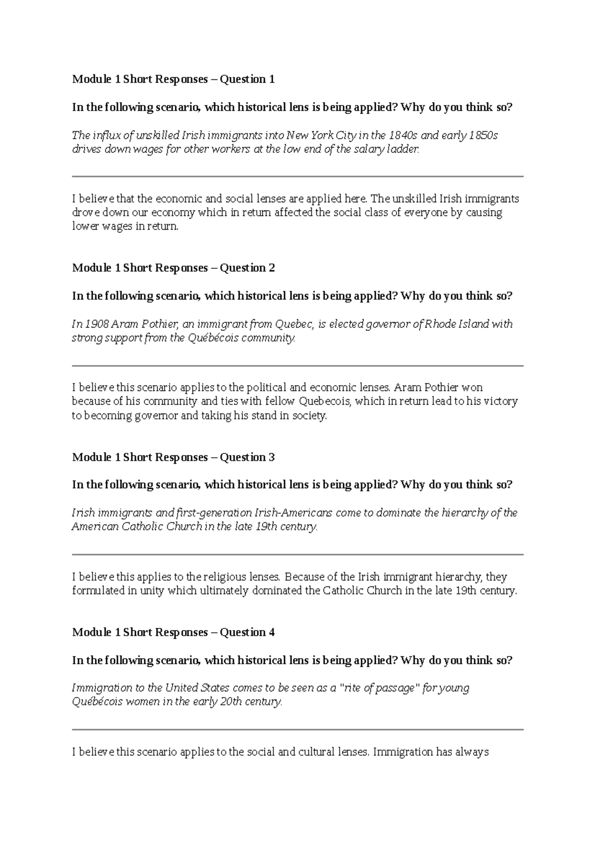 1-2 Module One Short Response - Module 1 Short Responses – Question 1 ...