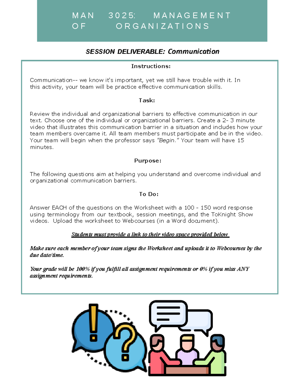 Communication Deliverable - SESSION DELIVERABLE: Communication ...
