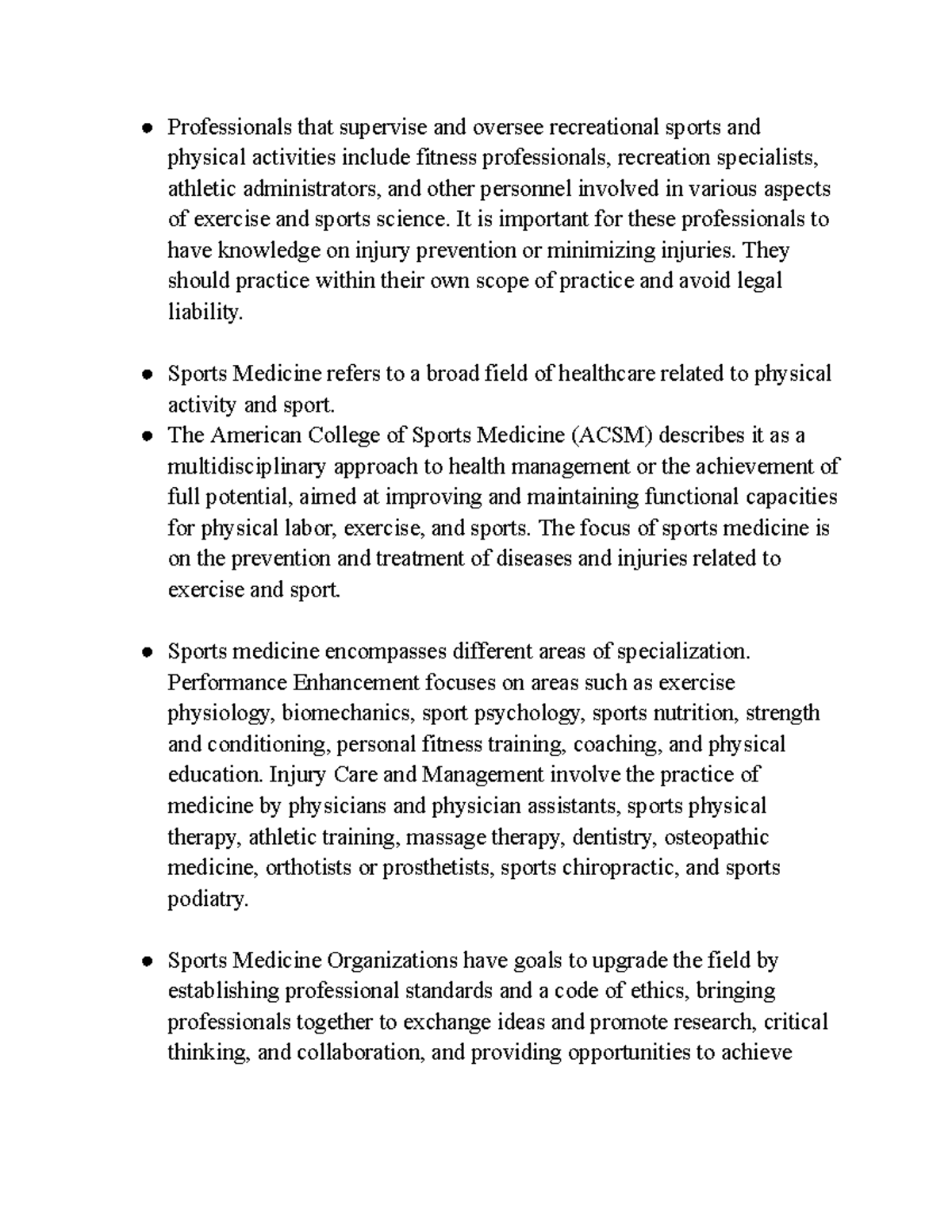 Chapter 1 Fitness Professionals, Coaches, and the Sports Medicine Team ...