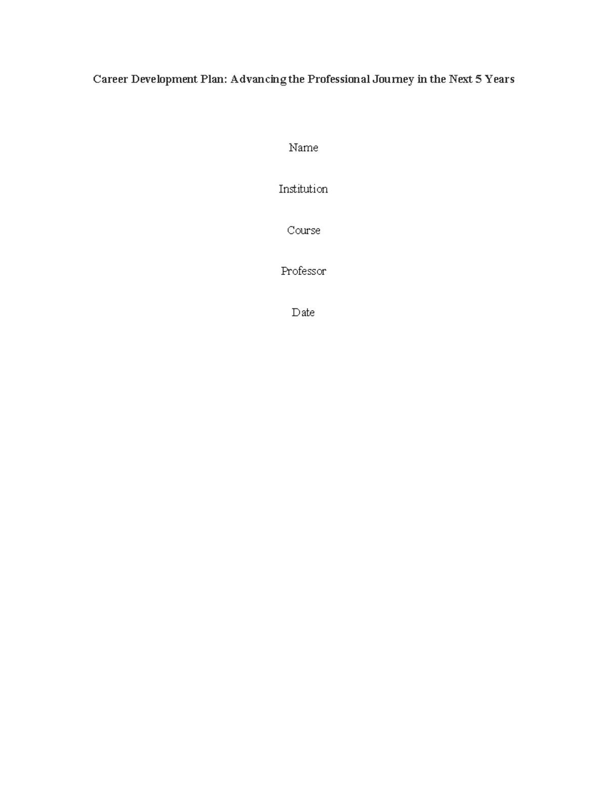 Timeline MIKbusiness studies - Career Development Plan: Advancing the ...