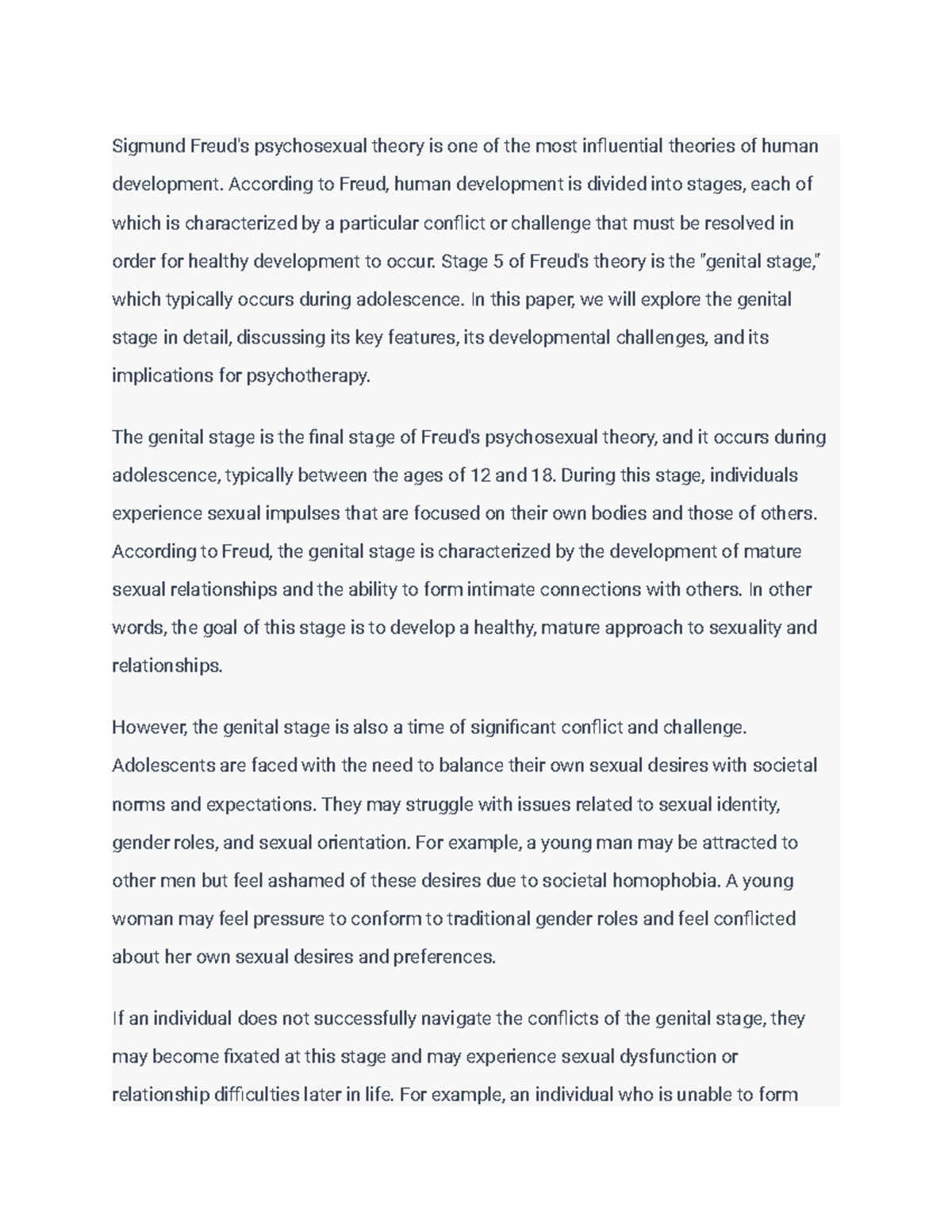 Human Development - Sigmund Freud's psychosexual theory is one of the ...