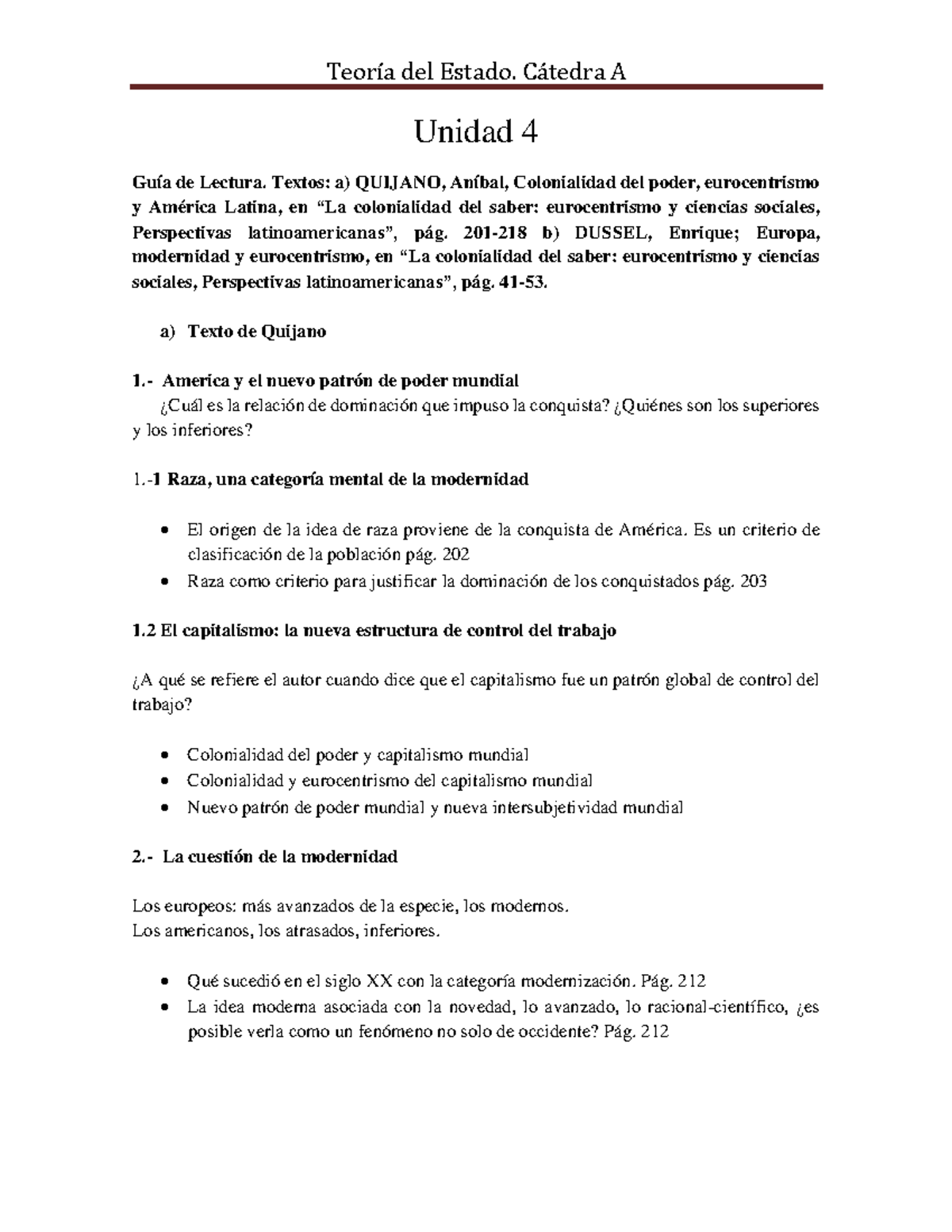 GUIA DE Lectura Unidad 4 (2021) - Teoría del Estado. Cátedra A Unidad 4 ...