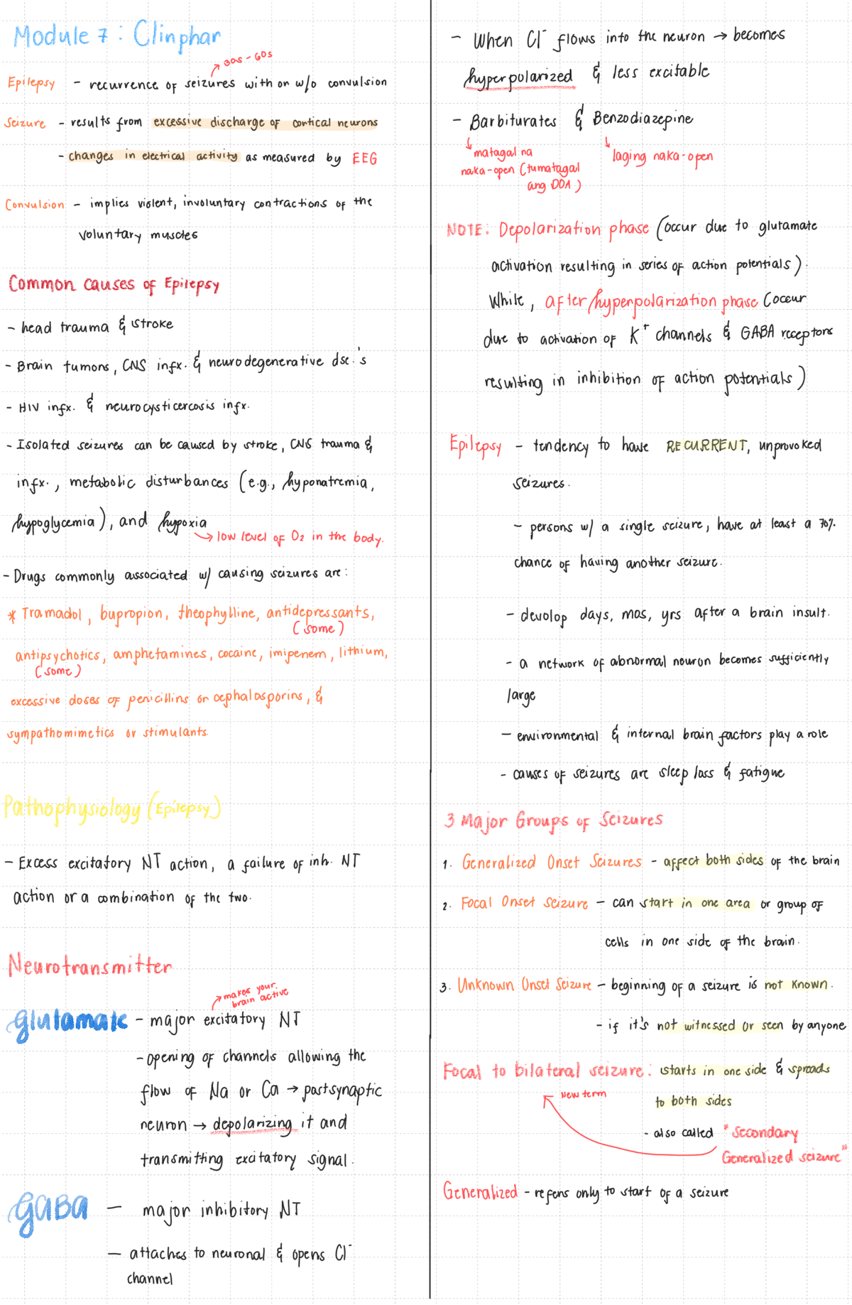 Clinical Pharmacy - Module 7. Clinphar When C1 flows into the neuron ...