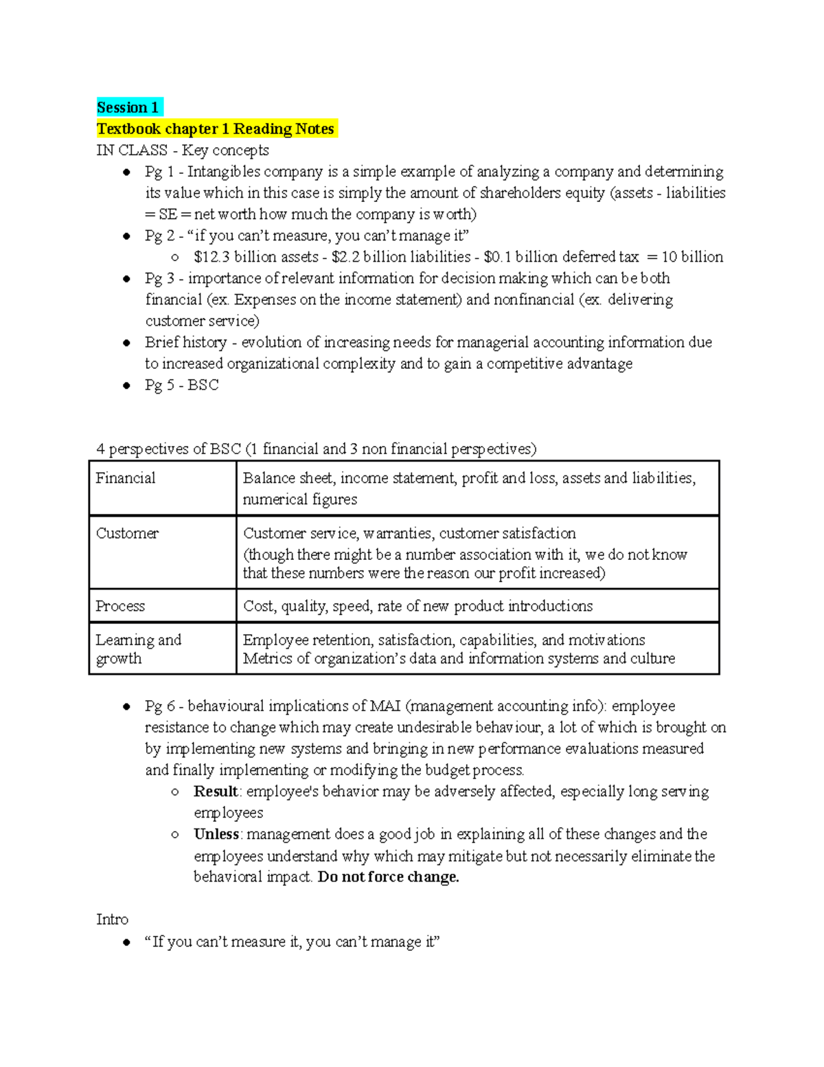 BU247 - Session 1 - Lecture / textbook notes - Session 1 Textbook ...
