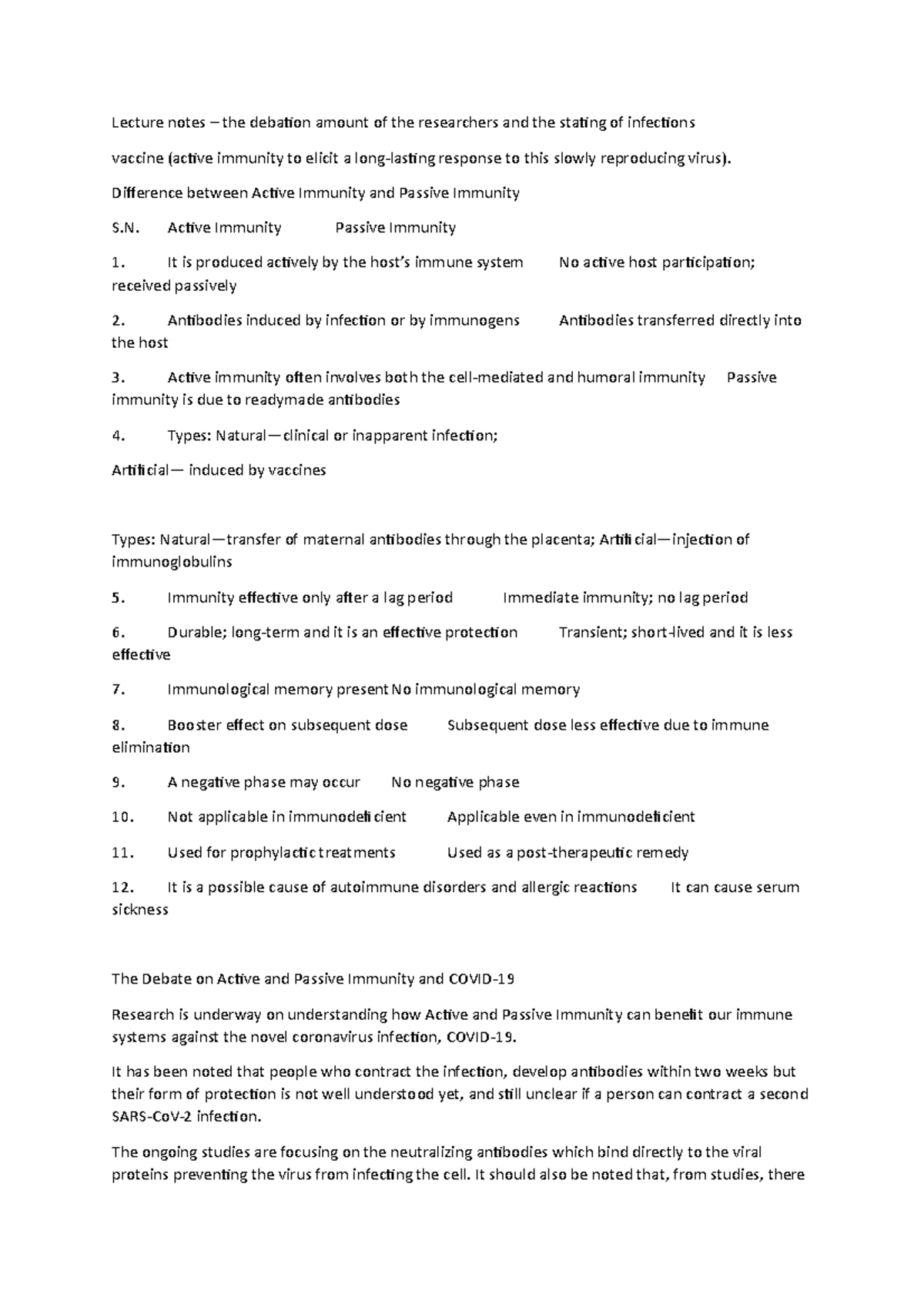 Lecture notes – the debation amount of the researchers and the stating ...