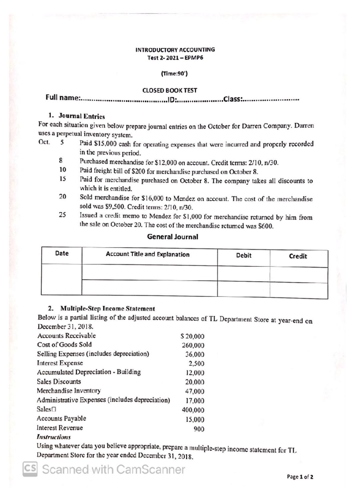 Test-2-EPMP6 - Chapter 1 - ExerciseChapter 1 - ExerciseChapter 1 ...