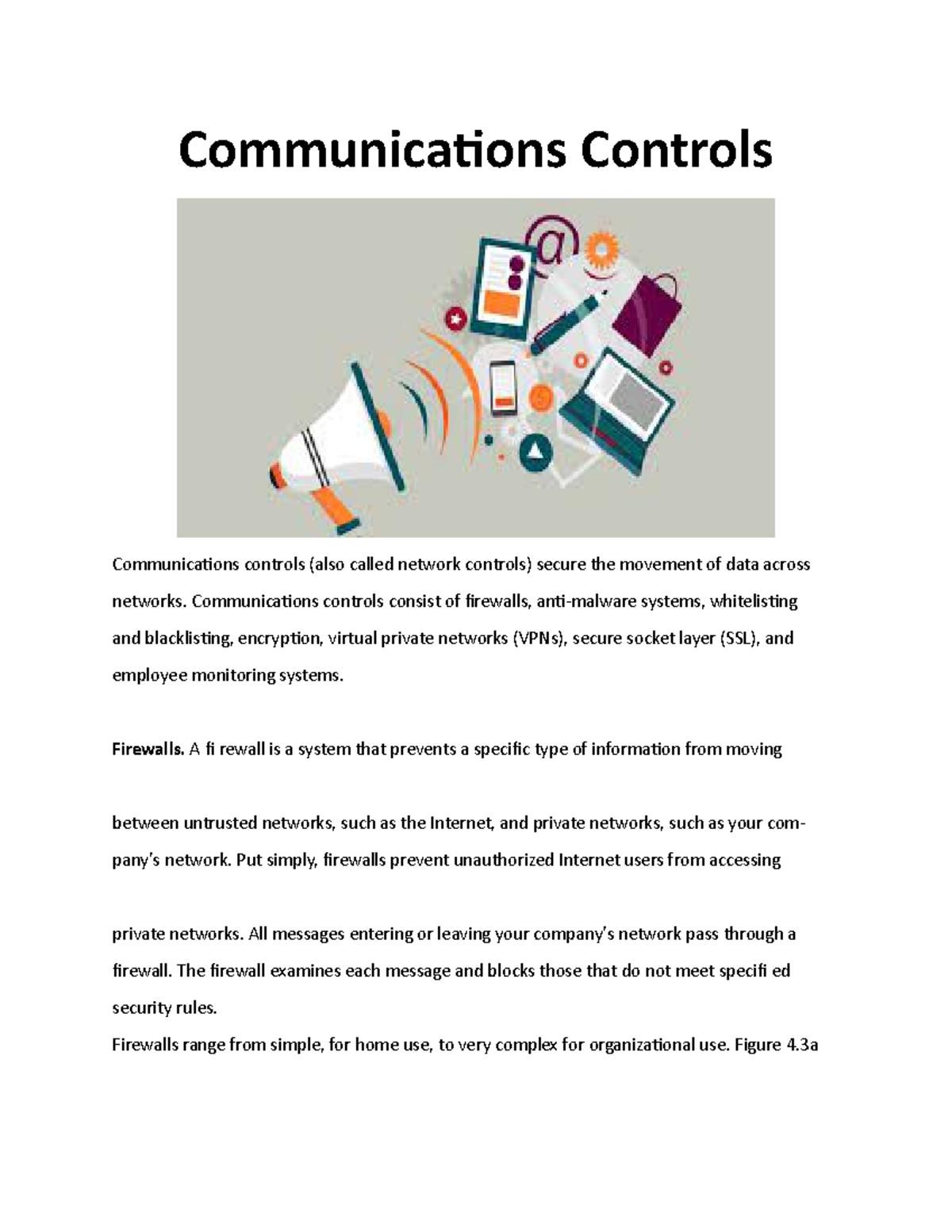 Communications Controls 2 - Communications Controls Communications controls (also called network ...