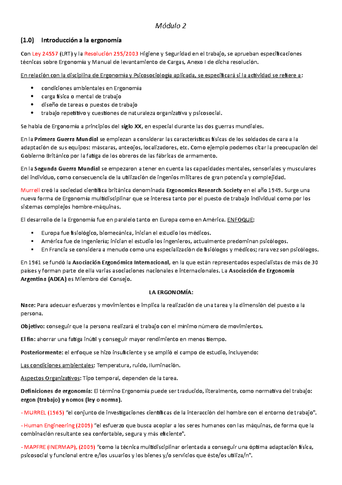 Resumen Del M dulo 2 De Estudio Del Trabajo Y Ergonom a M dulo 2 1