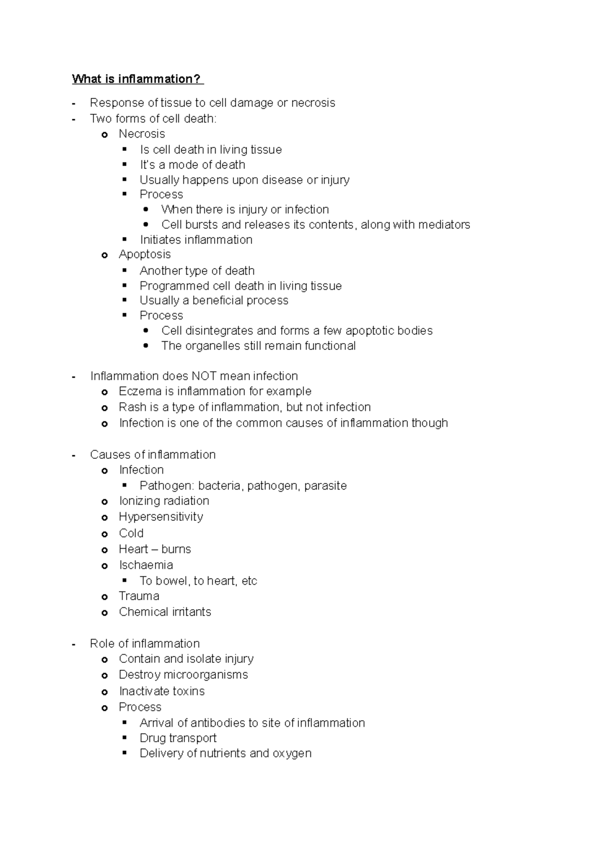 What is inflammation - Lecture notes 11 - What is inflammation ...