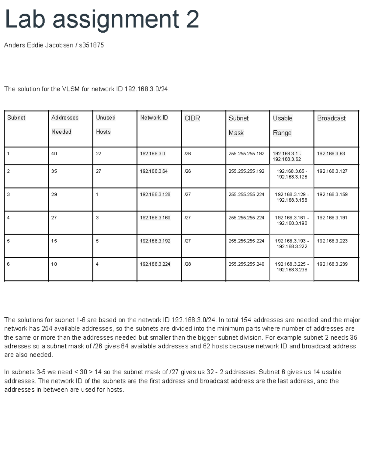 Lab assignment 2 - Obligatorisk innlevering - Lab assignment 2 Anders ...
