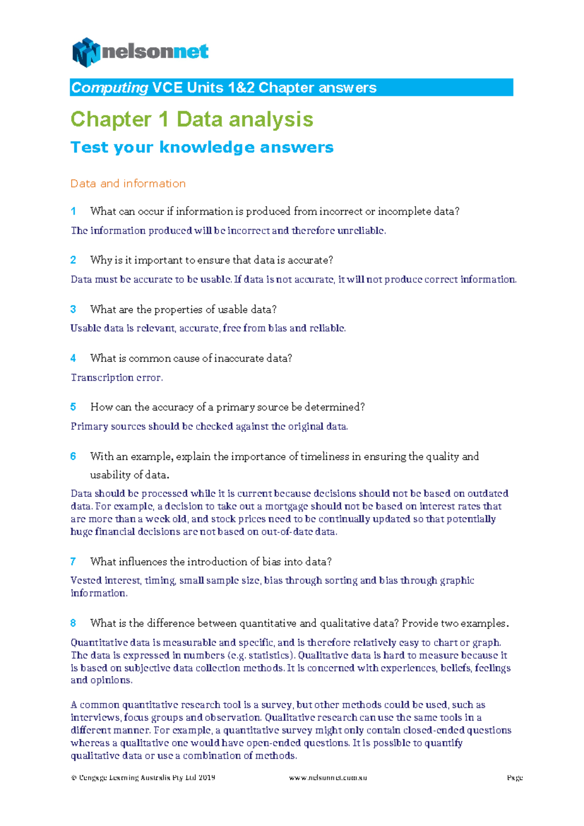 Ch 1 Textbook Answers - Computing VCE Units 1&2 Chapter answers Chapter ...