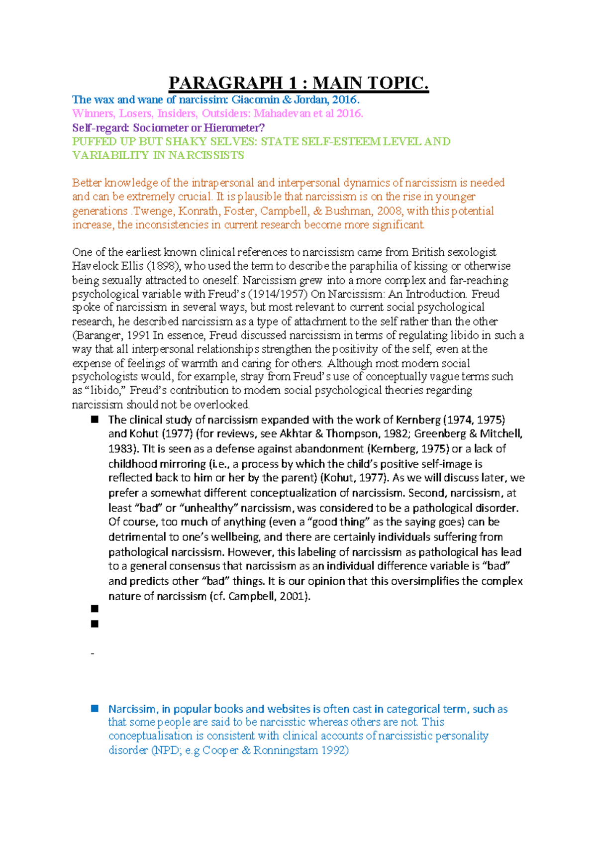 Paragraph 1- MAIN Topic - PARAGRAPH 1 : MAIN TOPIC. The wax and wane of ...