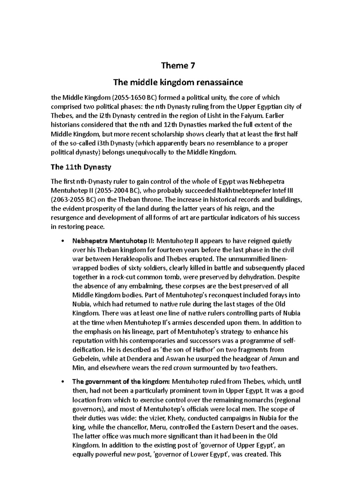 Theme 7 - apuntes - Theme 7 The middle kingdom renassaince the Middle ...