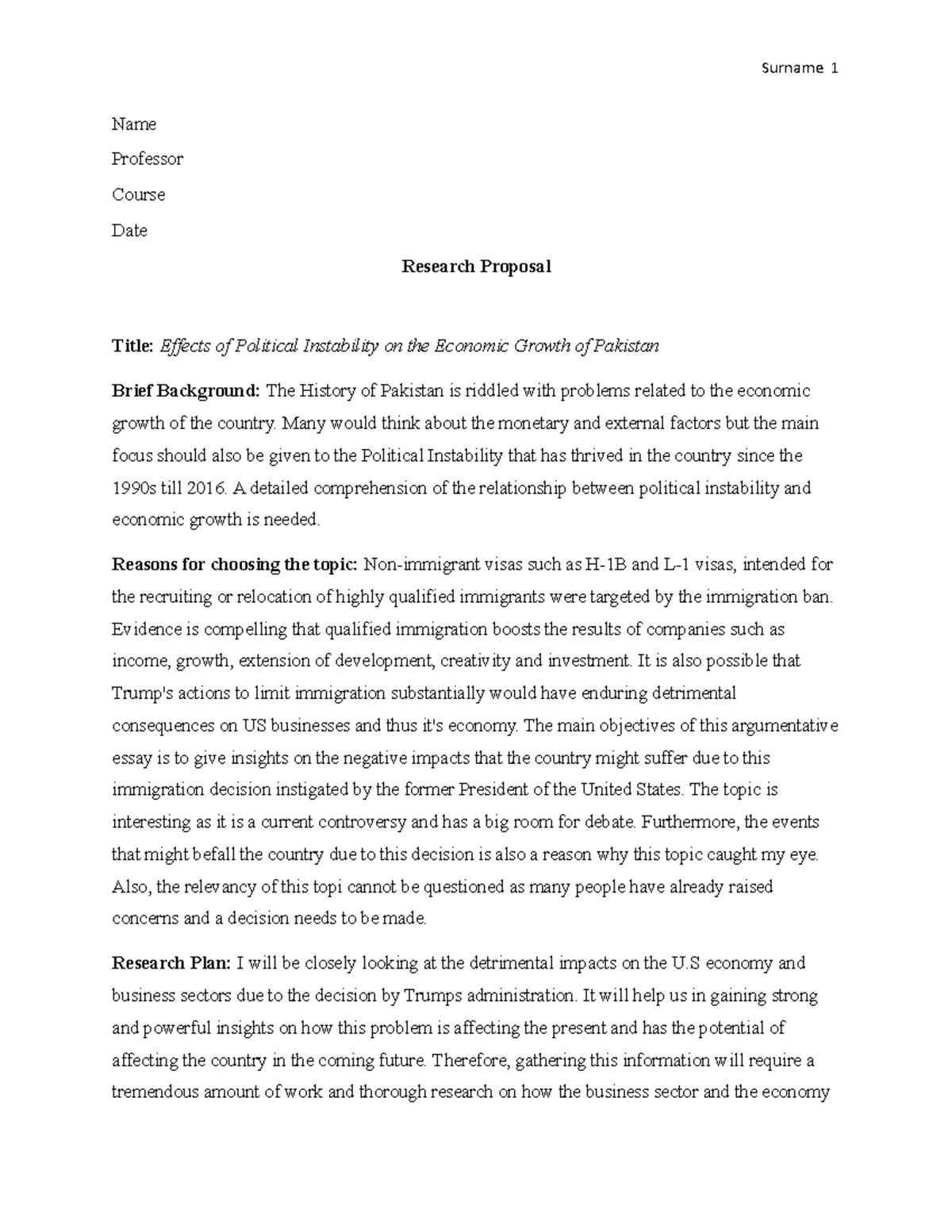 Researxh Proposal For The Surname 1 Name Professor Course Date researxh-proposal-for-the-surname-1-name-professor-course-date