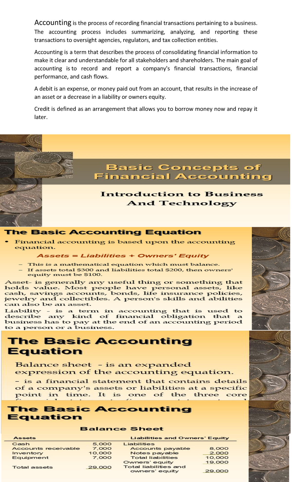 Accounting Lecture An Accounting Lecture Accounting Is The Process Of Recording Financial