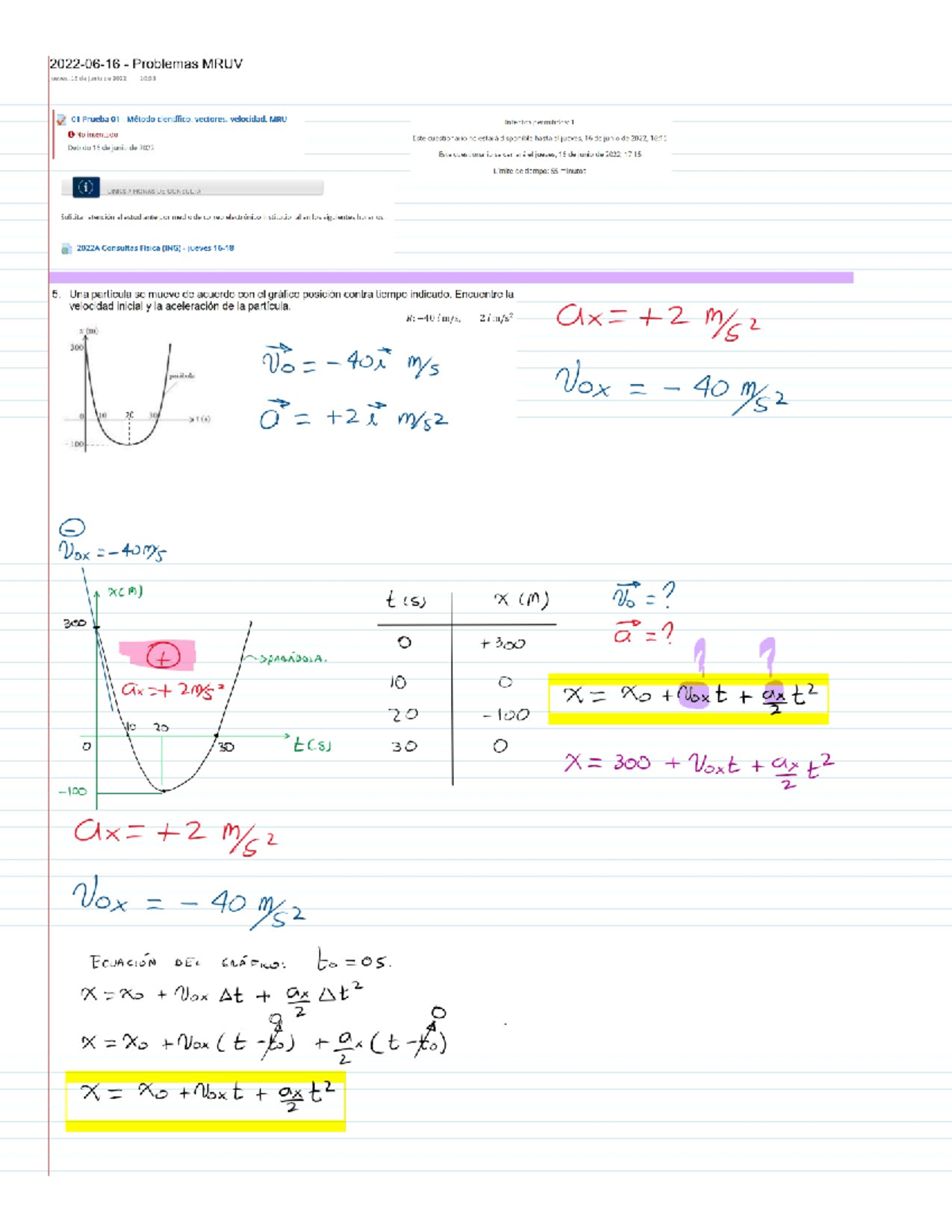 2022a Física Gr9 2022 06 16 Problemas Mruv Fundamentos De Fisica