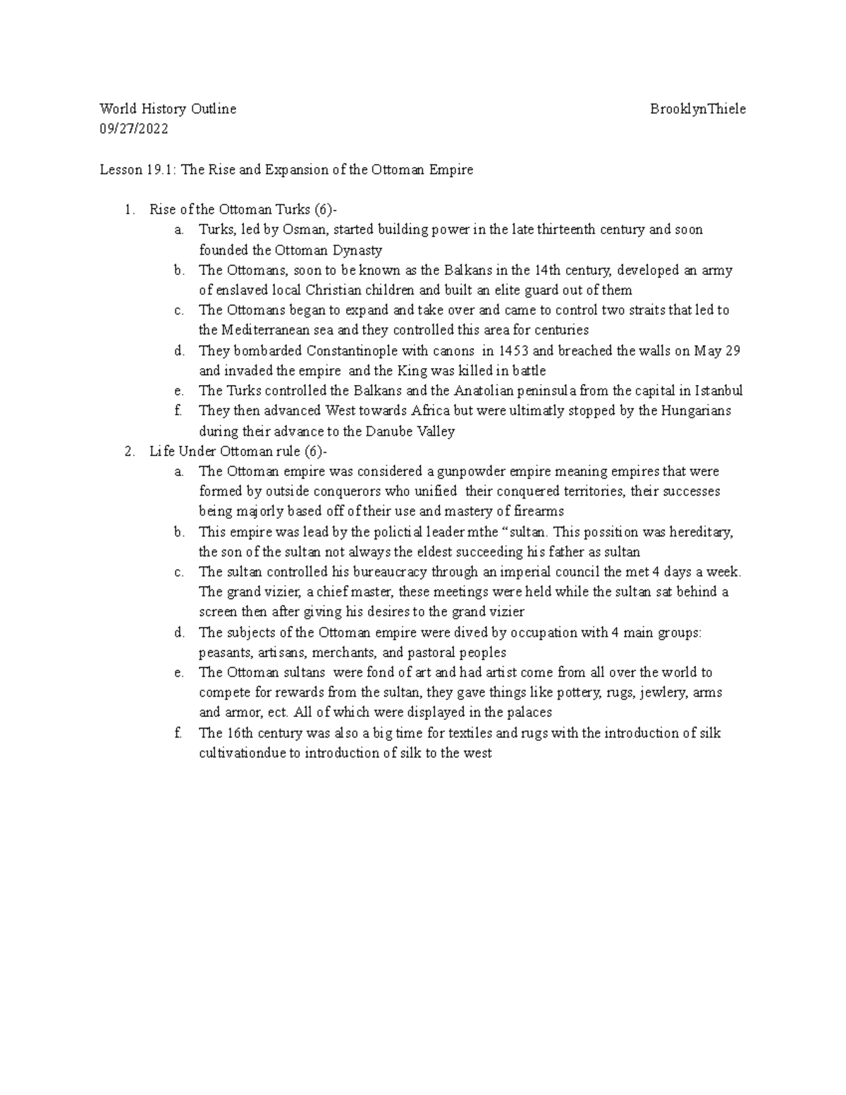 Lesson 19.1: The Rise and Expansion of the Ottoman Empire - World ...