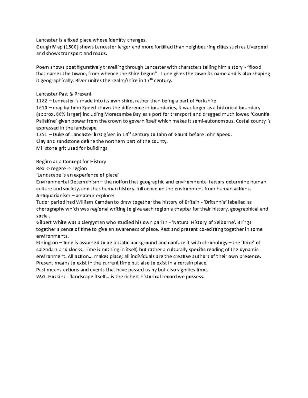 Week 1 - Lecture 2 (Lancaster Past & Present) - Lancaster is a fixed ...