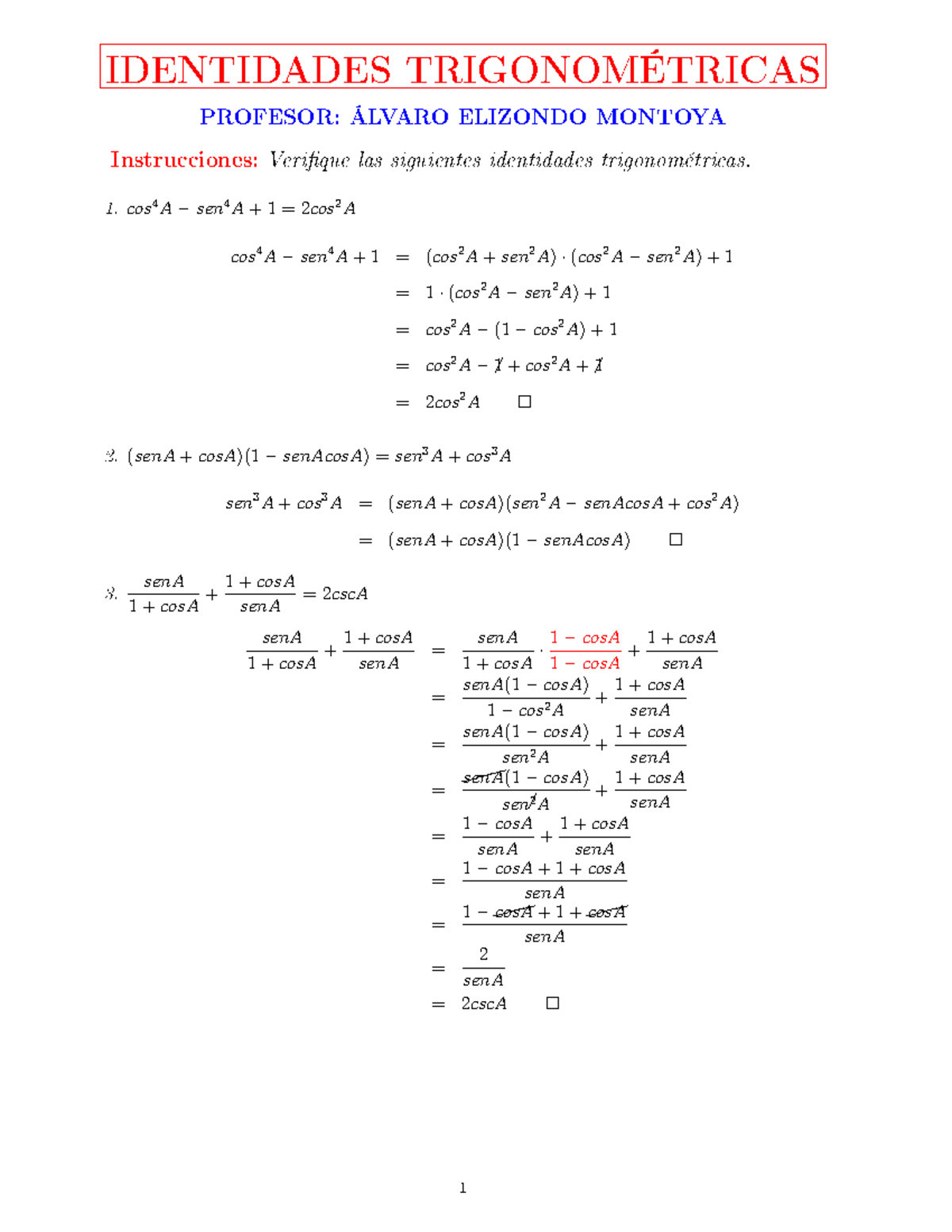 Identidades- Trigonometricas - P - Studocu