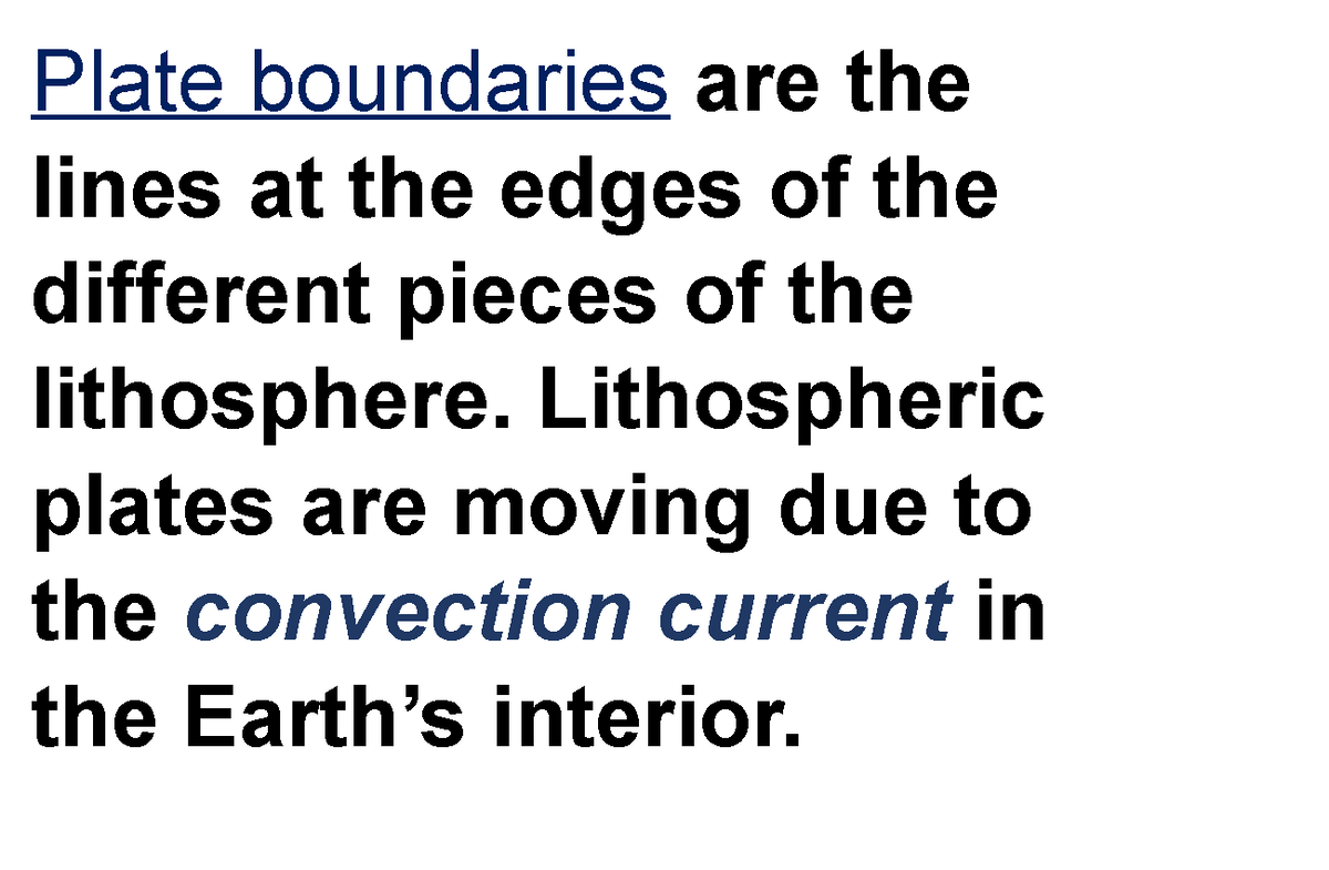 Plates - for reference only - Plate boundaries are the lines at the ...